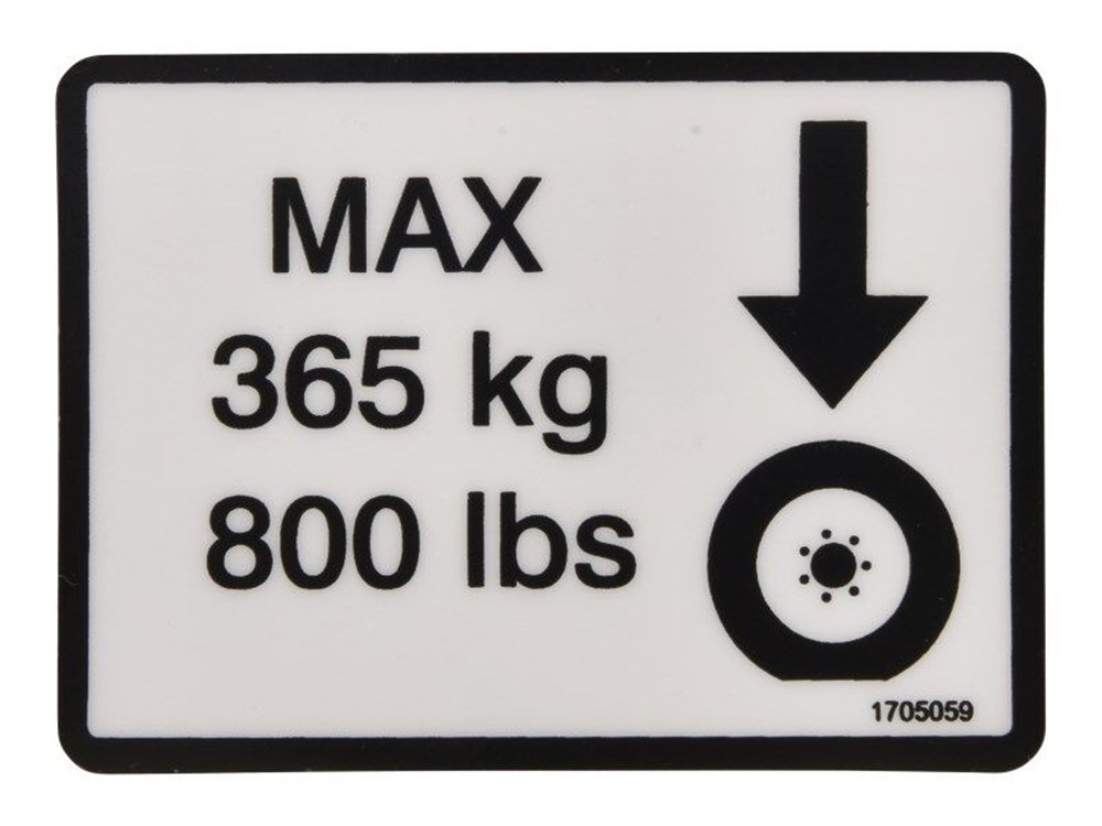 DECAL, WHEEL LOADS | MJ Equipment