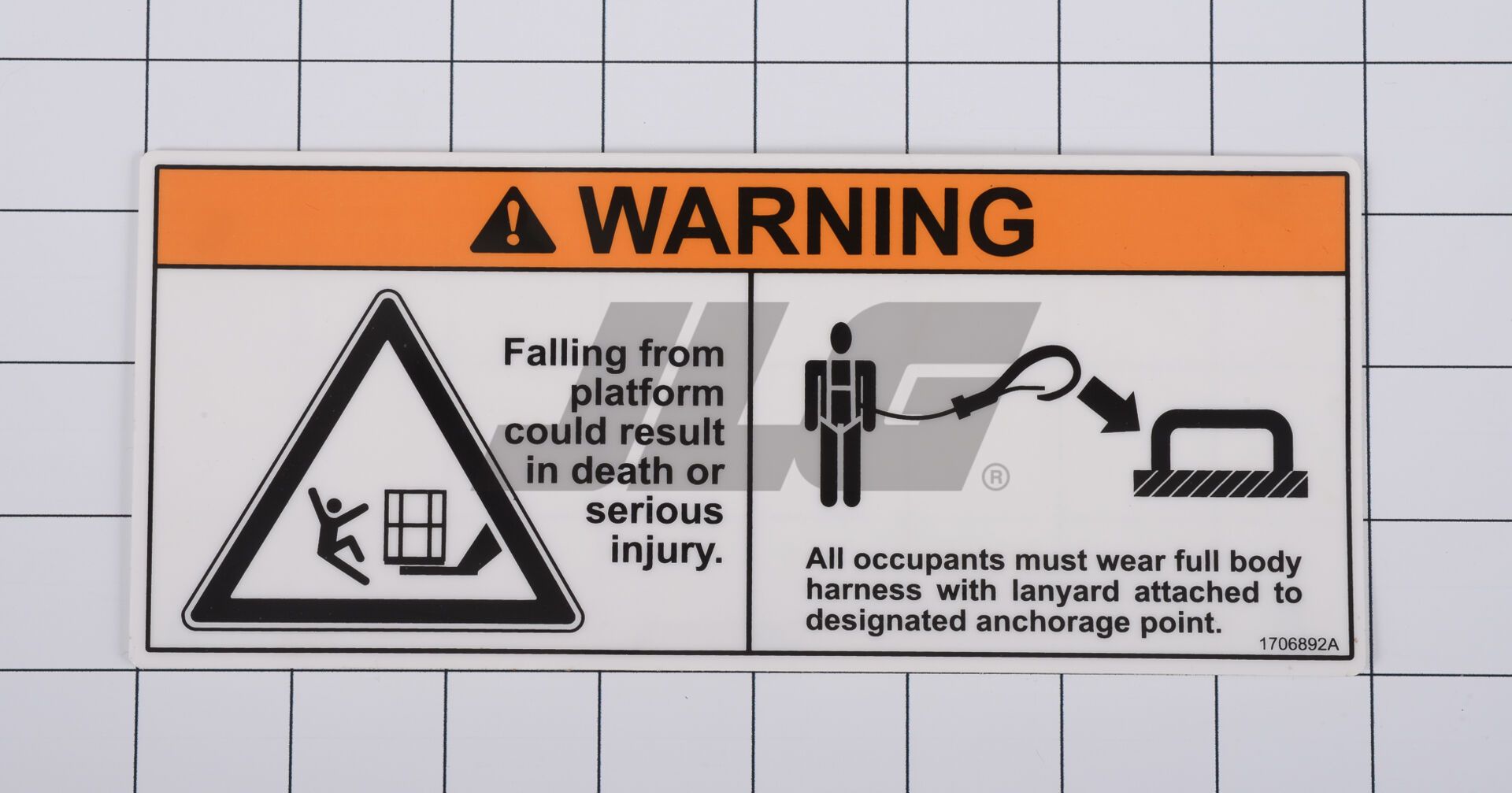 DECAL, PLATFORM WARNING | MJ Equipment